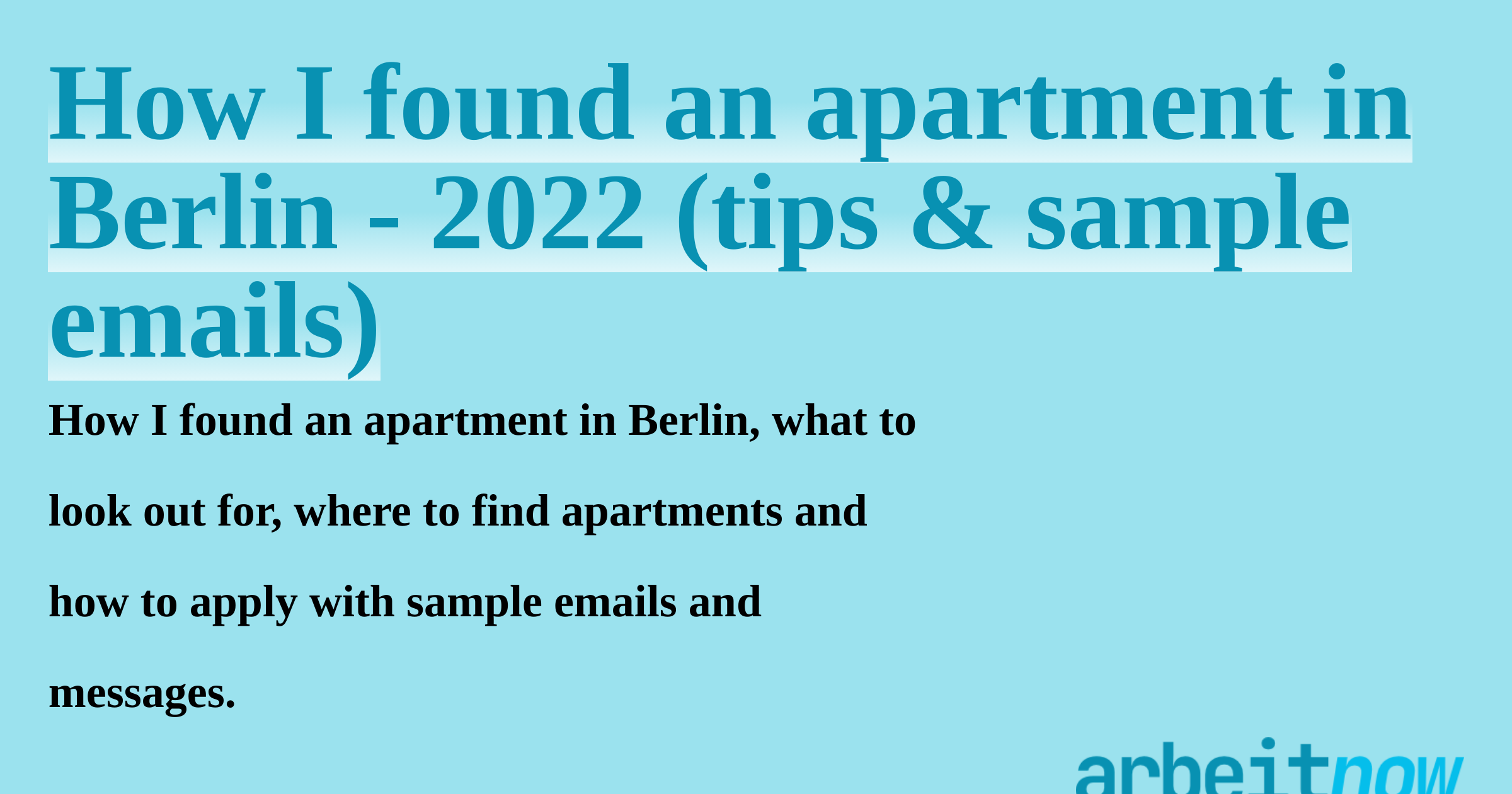 How I found an apartment in Berlin (tips & sample emails)