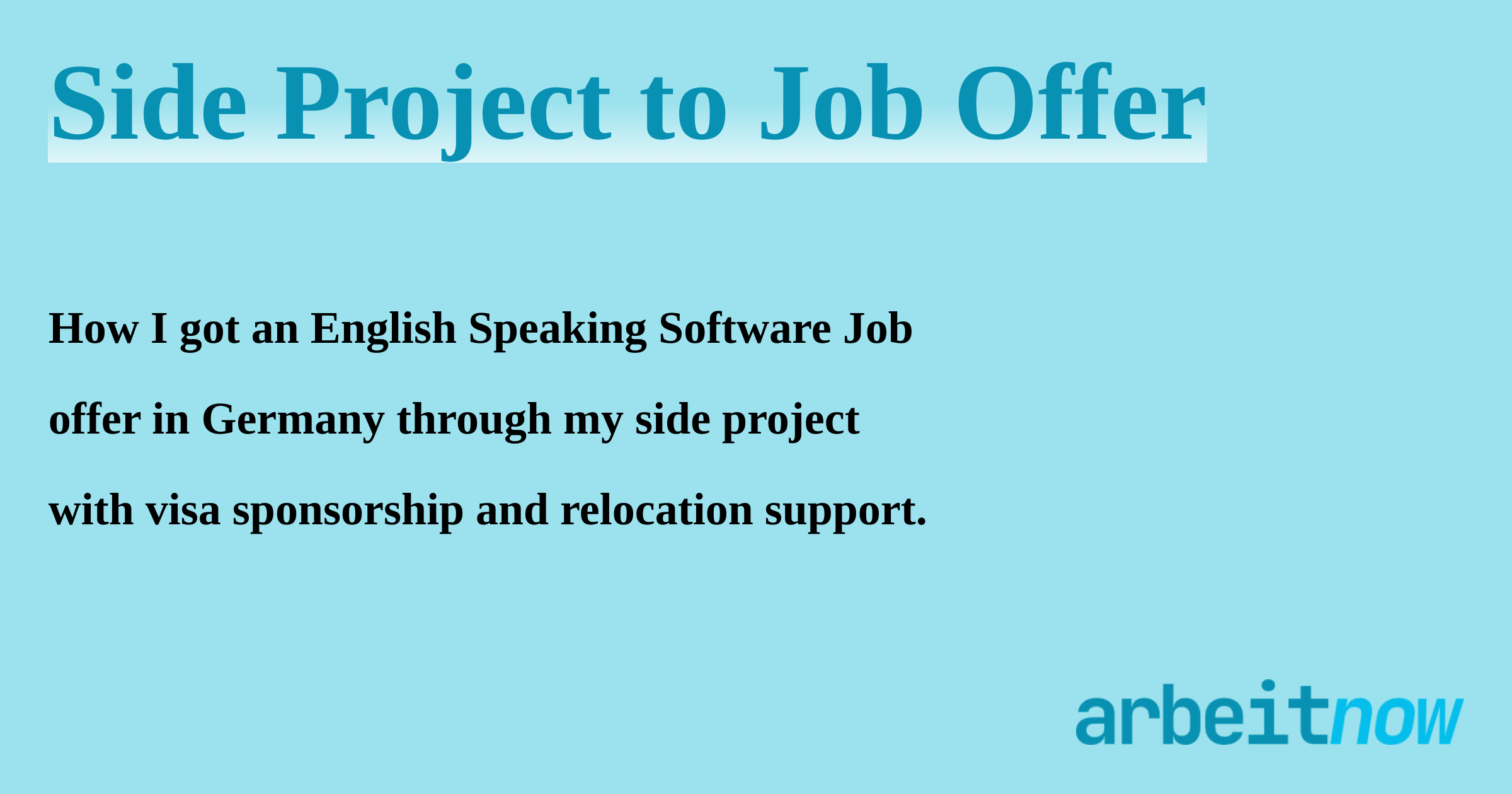 Side Project to Job Offer