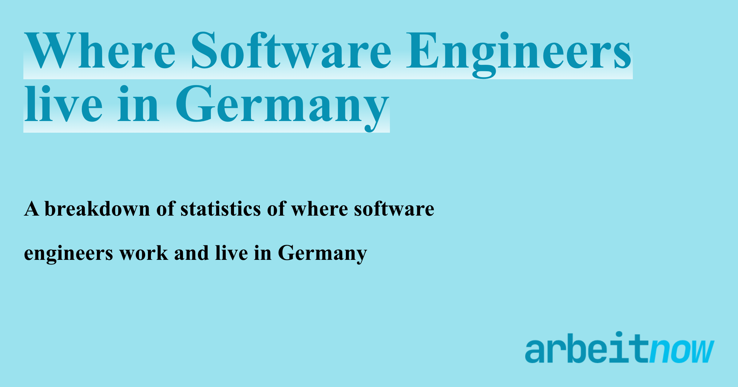Where Software Engineers live in Germany