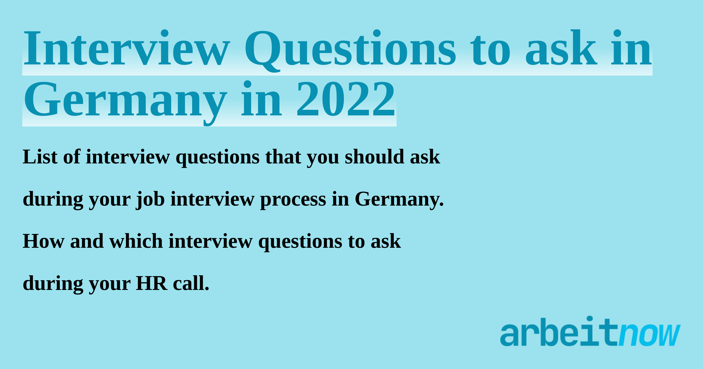 Interview Questions to ask in Germany in 2022